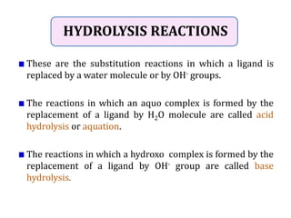 Ligand substitution reactions | PPTX
