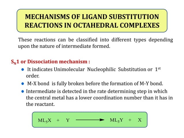 Ligand substitution reactions | PPTX | Chemistry | Science