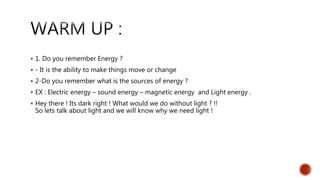 Light presentation for grade 5 | PPTX