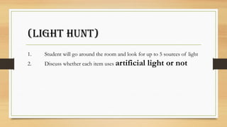 LIGHT powerpoint presentation lesson plan for grade 7 | PPTX