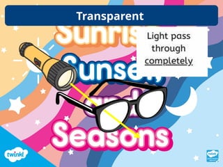 light sources and transparency of material 🚦 | PPTX
