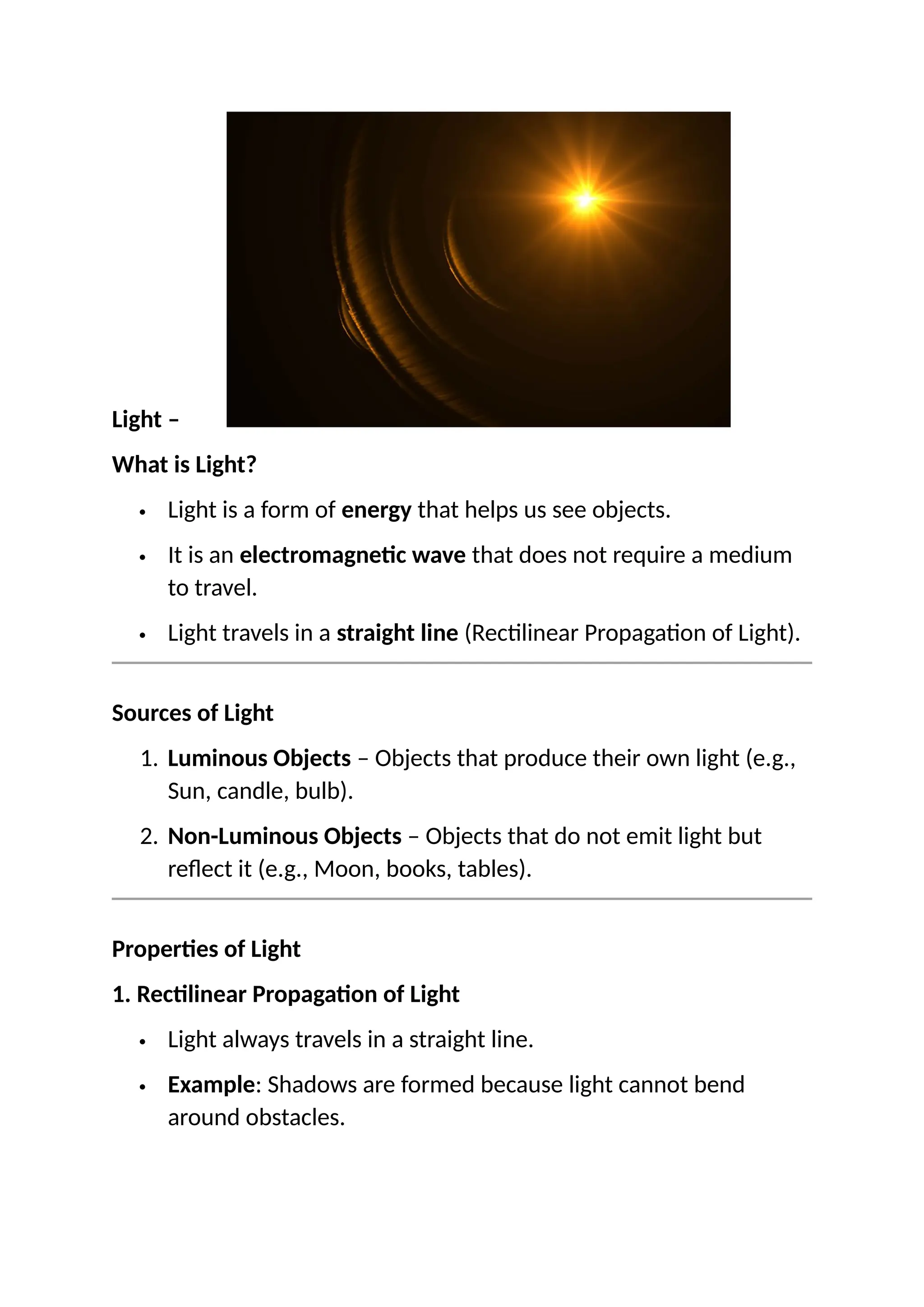 Light is a form of electromagnetic radiation, specifically the portion ...