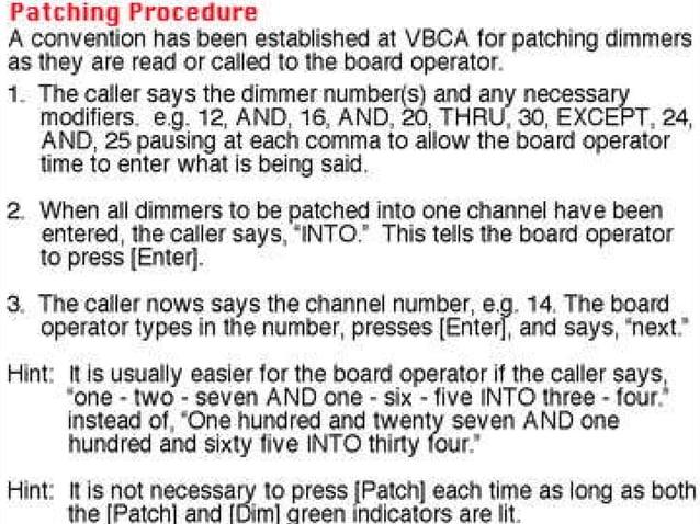 Light Board Op Patching | PPT