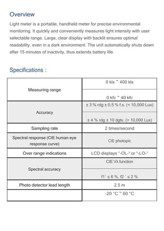 Light-Meter lab laboratory equipments.pdf | Cameras and Camcorders ...