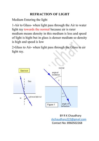Refraction of light -2 class-10th | PDF