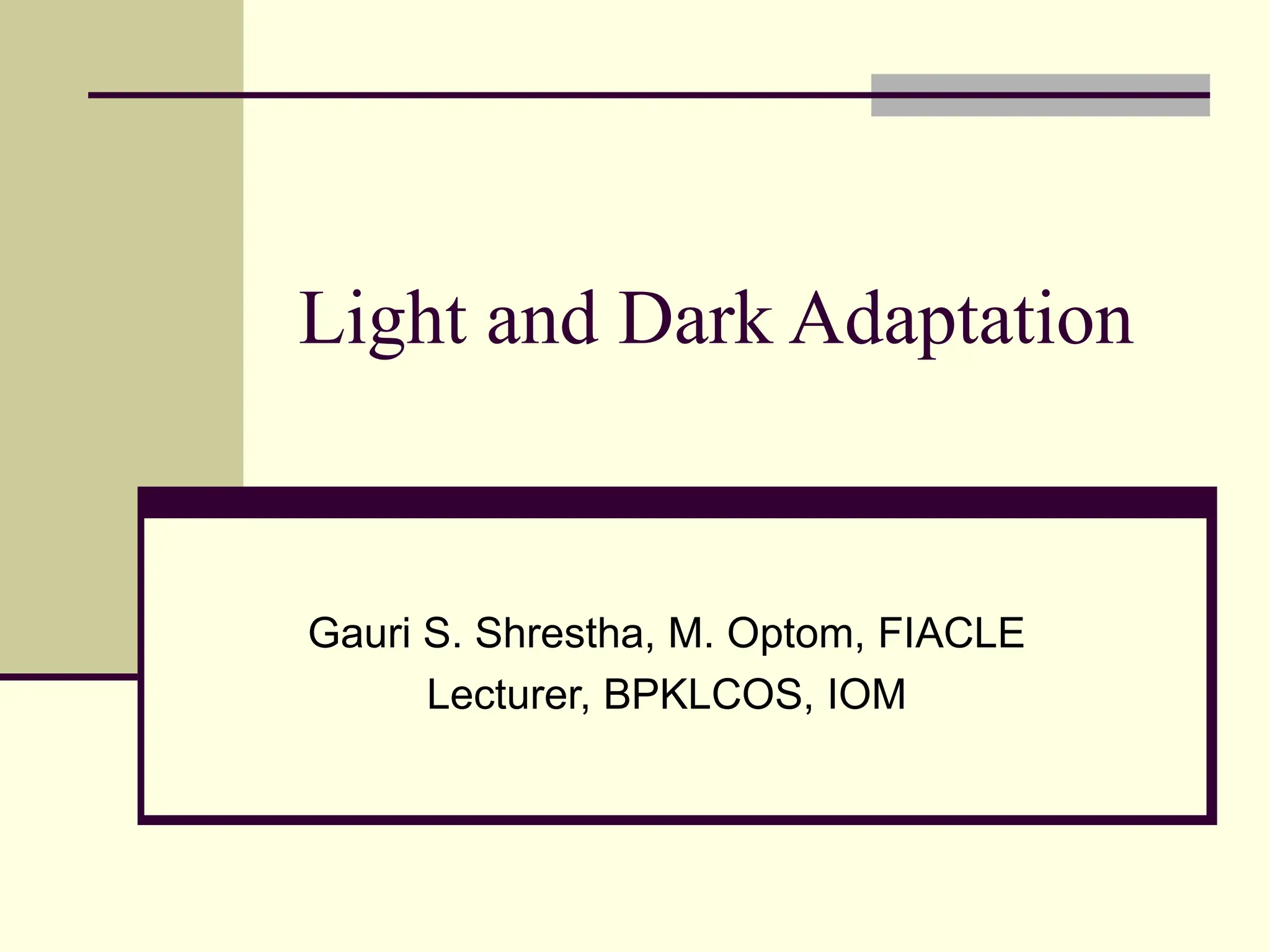 Light and dark adaptation | PPT
