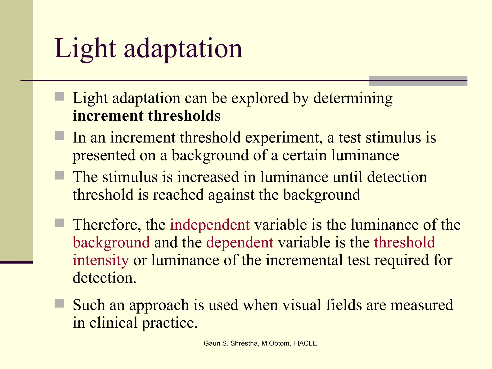 Light and dark adaptation | PPT