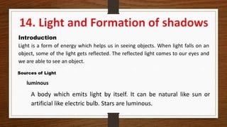Light and formation of shadows | PPTX