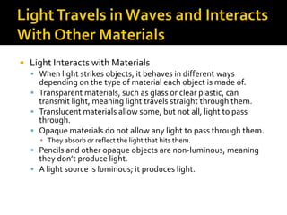 Light and optics notes | PPTX