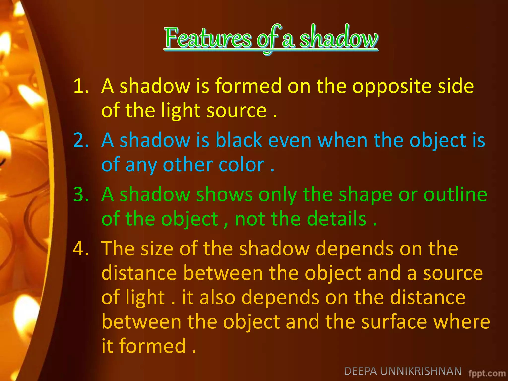 Light and shadows grade 5 cbse_Deepa Unnikrishnan | PPTX | Physics ...