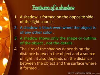 Light and shadows grade 5 cbse_Deepa Unnikrishnan | PPTX