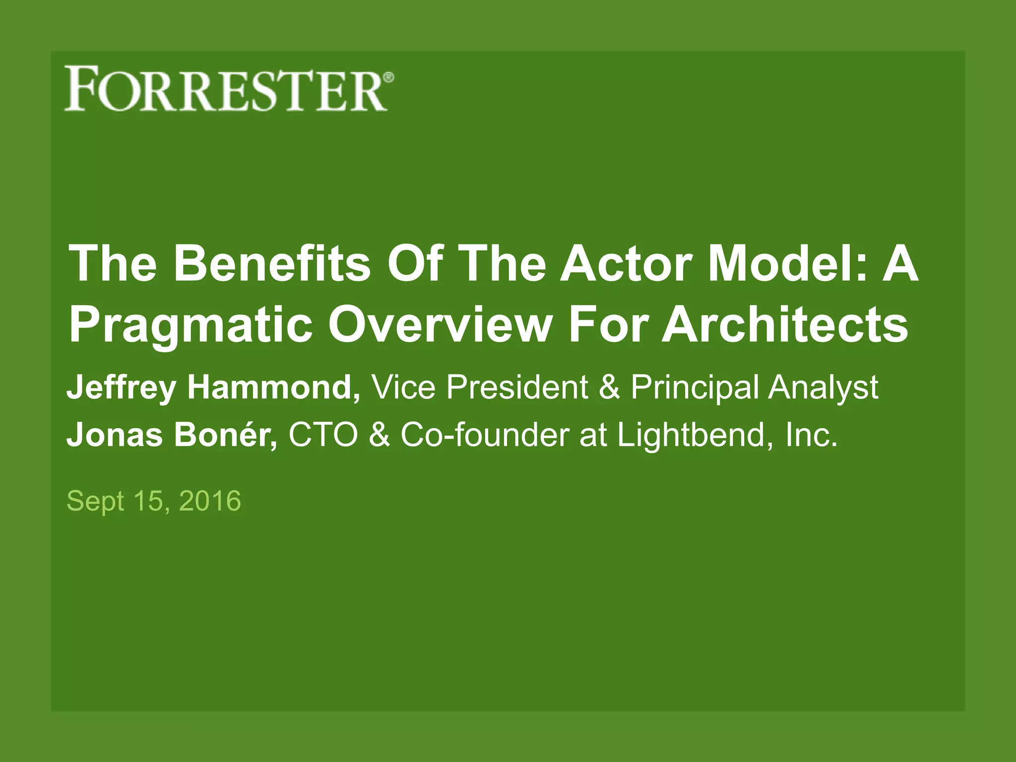 Benefits Of The Actor Model For Cloud Computing: A Pragmatic Overview ...