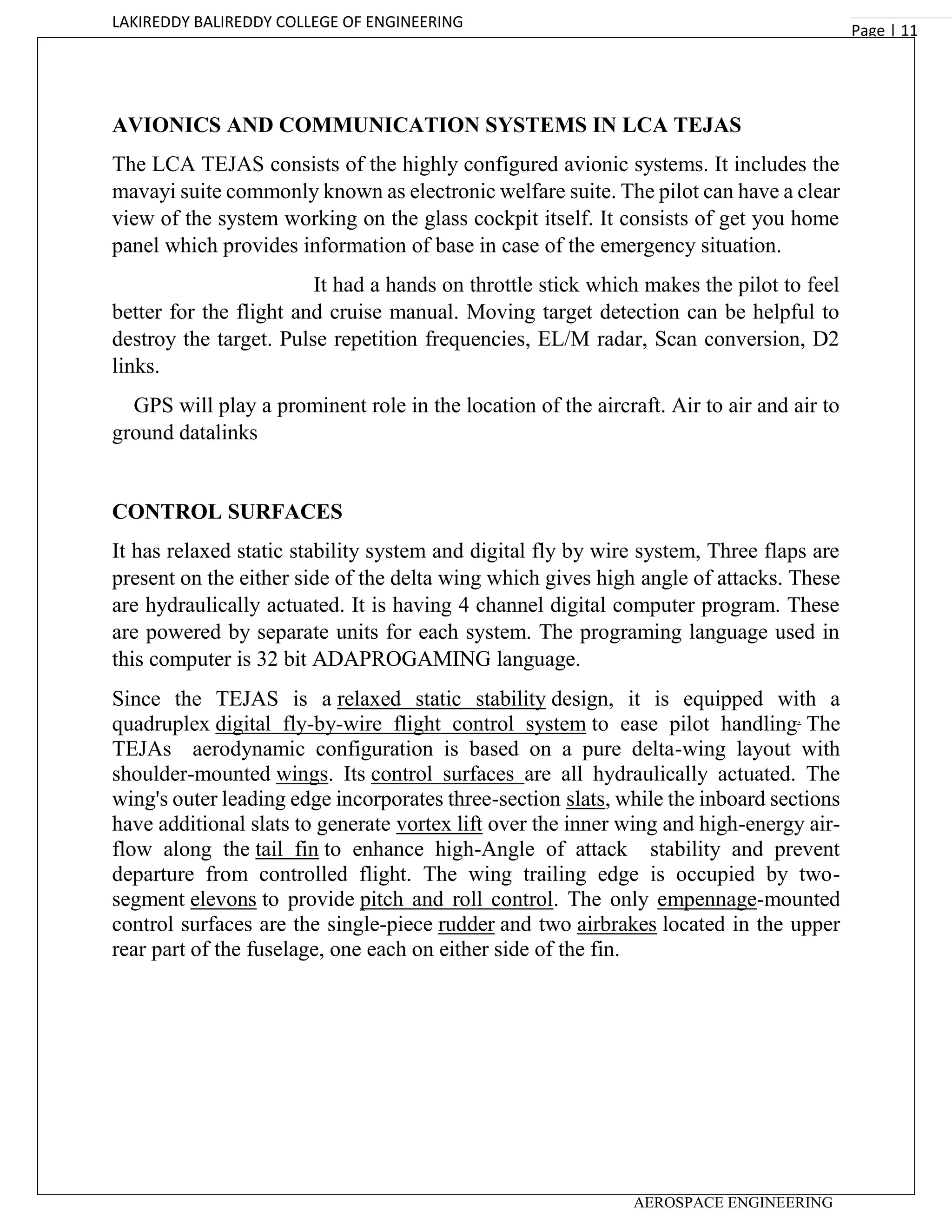 Light combact aircraft tejas tms | PDF