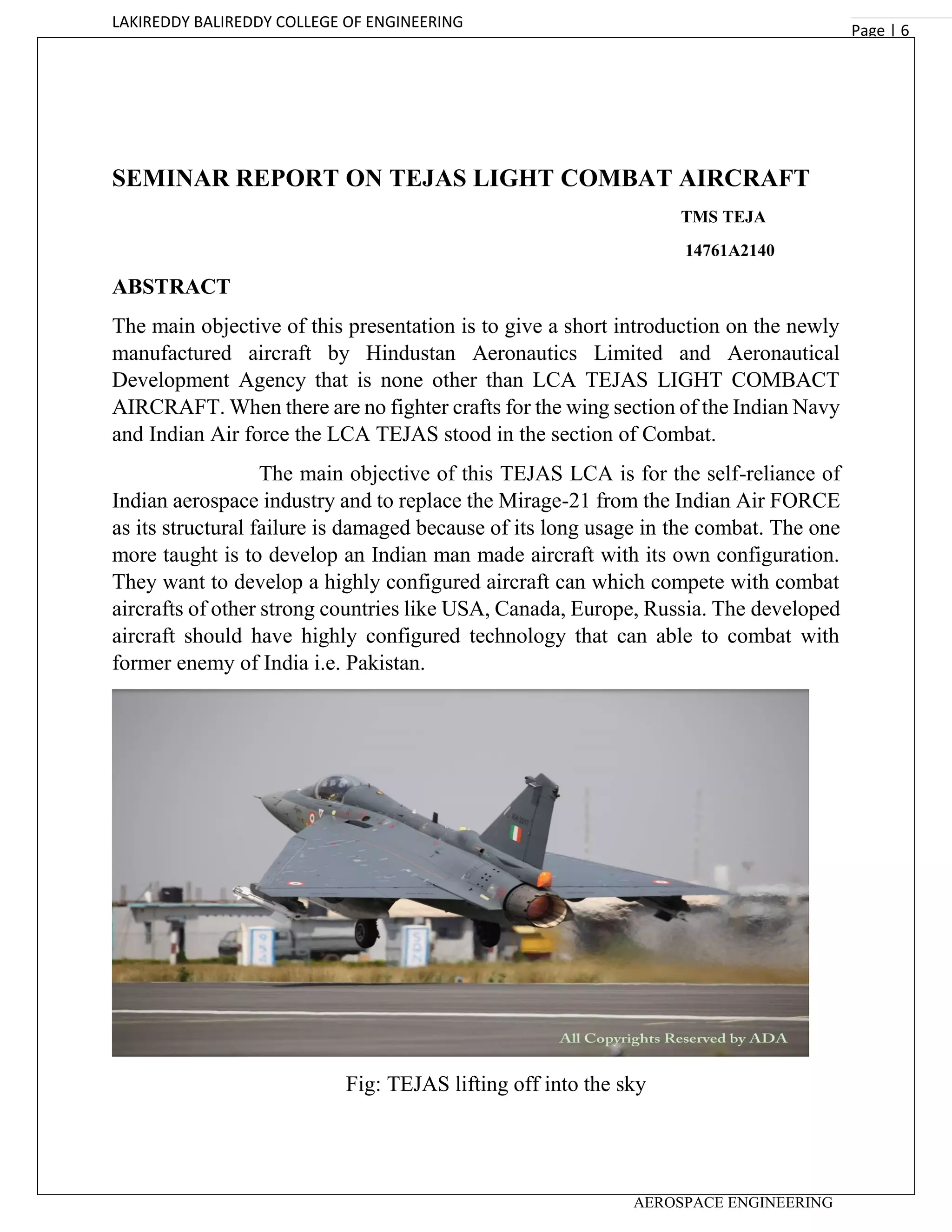 Light combact aircraft tejas tms | PDF