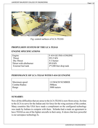 Light combact aircraft tejas tms | PDF