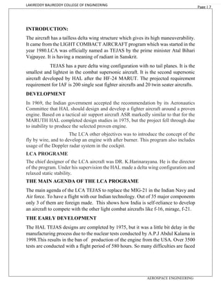 Light combact aircraft tejas tms | PDF