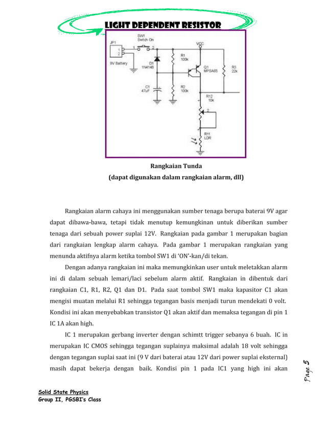 Light dependent resistor | PDF