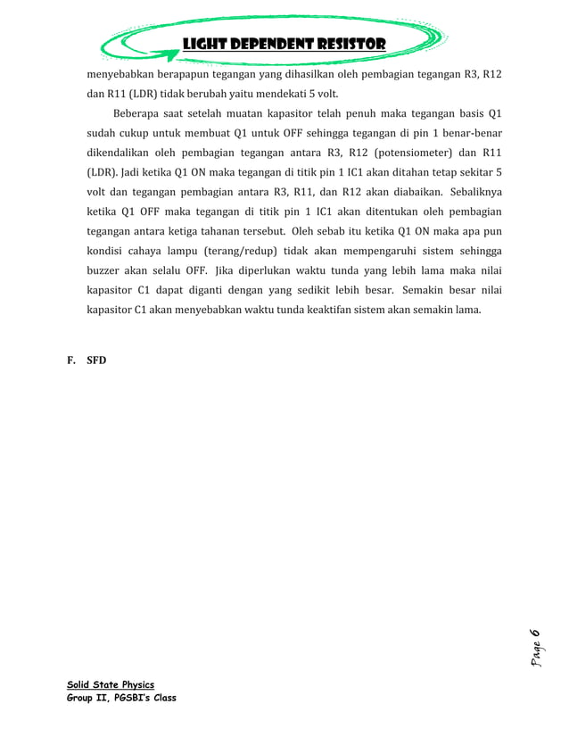 Light dependent resistor | PDF