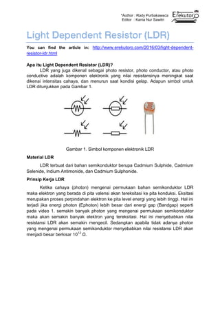 Light dependent resistor (ldr) | PDF