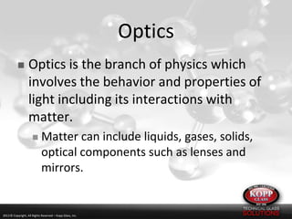 Basics of Light, Refraction and Optics | PPTX