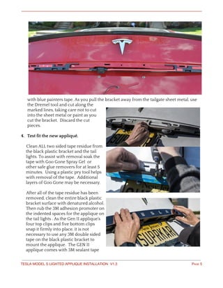 EVANNEX - Lighted Emblem Installation Guide for Tesla Model S | PDF