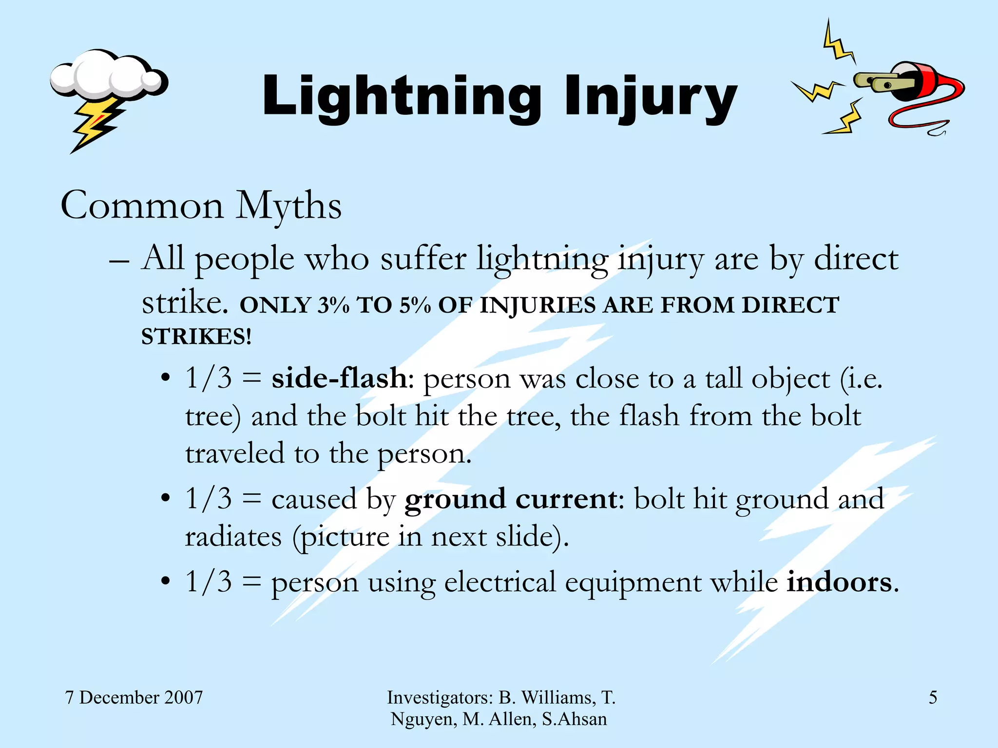 Comparison: Lightning Injury, Electrical Injury | PPS