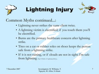 Comparison: Lightning Injury, Electrical Injury | PPS