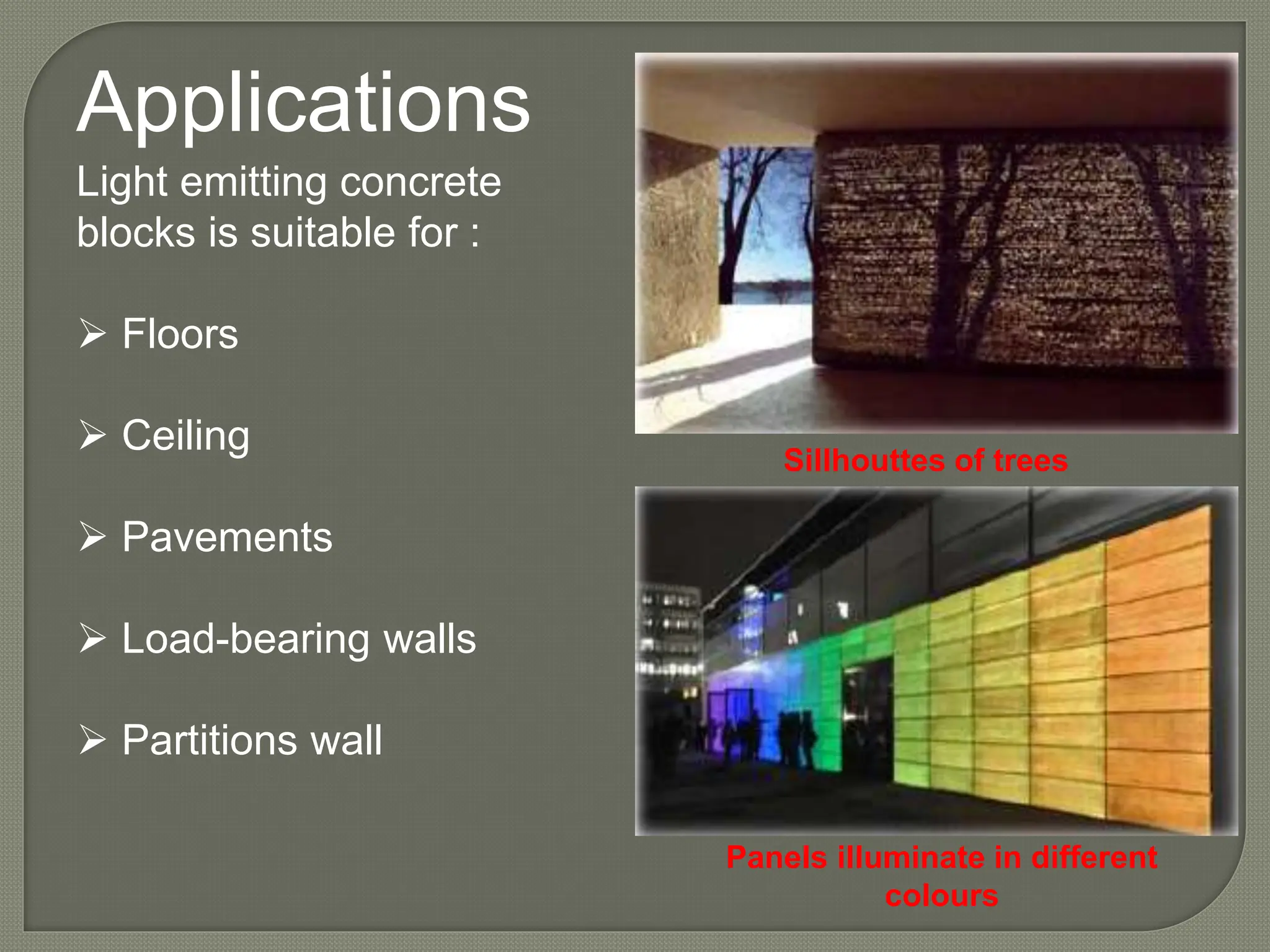 light emitting concrete.pptx for seminar | PPTX