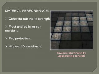 light emitting concrete.pptx for seminar | PPTX