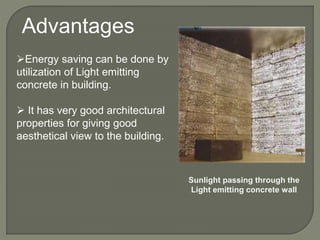 light emitting concrete.pptx for seminar | PPTX