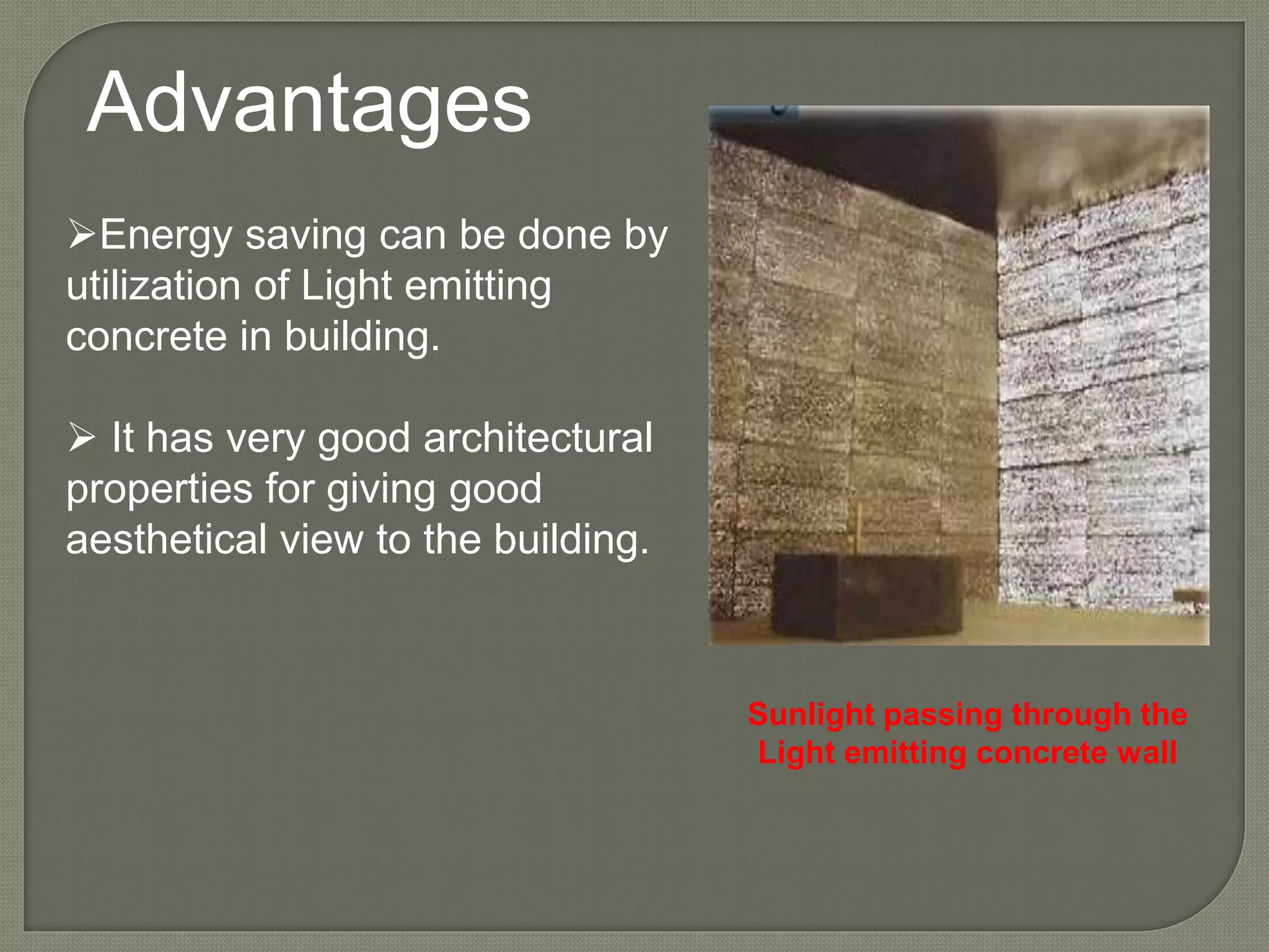 Light emitting concrete [OR] Translucent concrete | PPTX