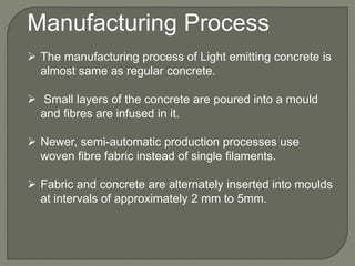 Light emitting concrete [OR] Translucent concrete | PPTX