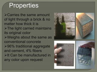 Light emitting concrete [OR] Translucent concrete | PPTX