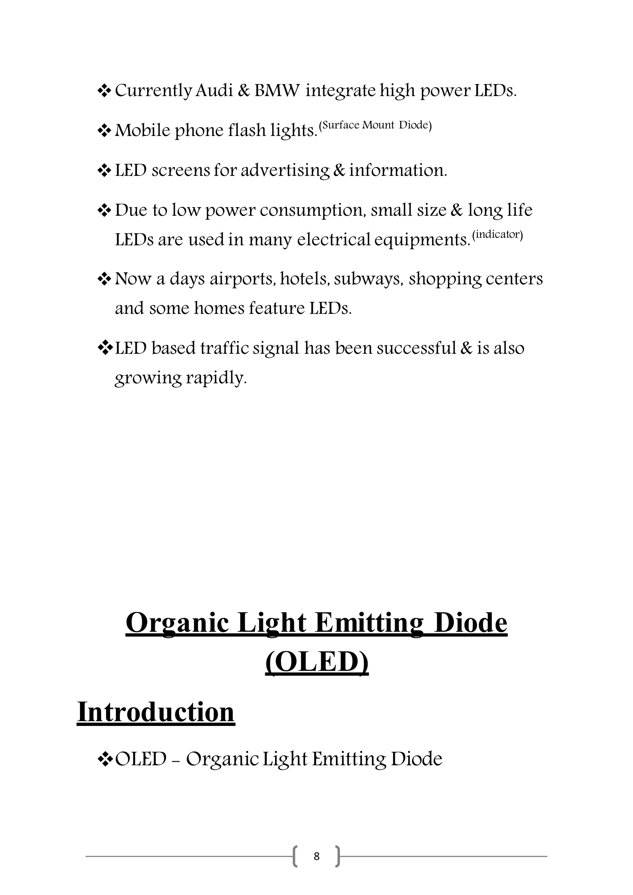 Light Emitting Diode Presentation Report | DOCX