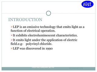 Light Emitting Polymers | PPT