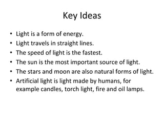 Light Energy concept detailed science primary 5 | PPTX