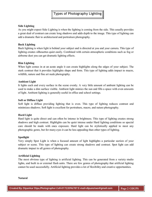 Light & flash photography | PDF