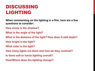 Movie Lighting Basics explained in short | PPTX | Photography | Arts ...