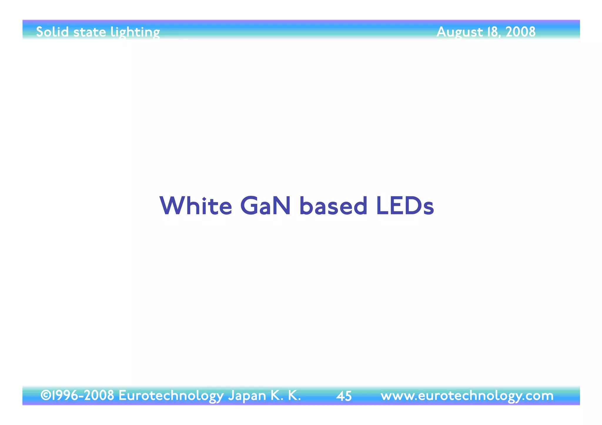 Solid state lighting, GaN LEDs and lasers | PDF