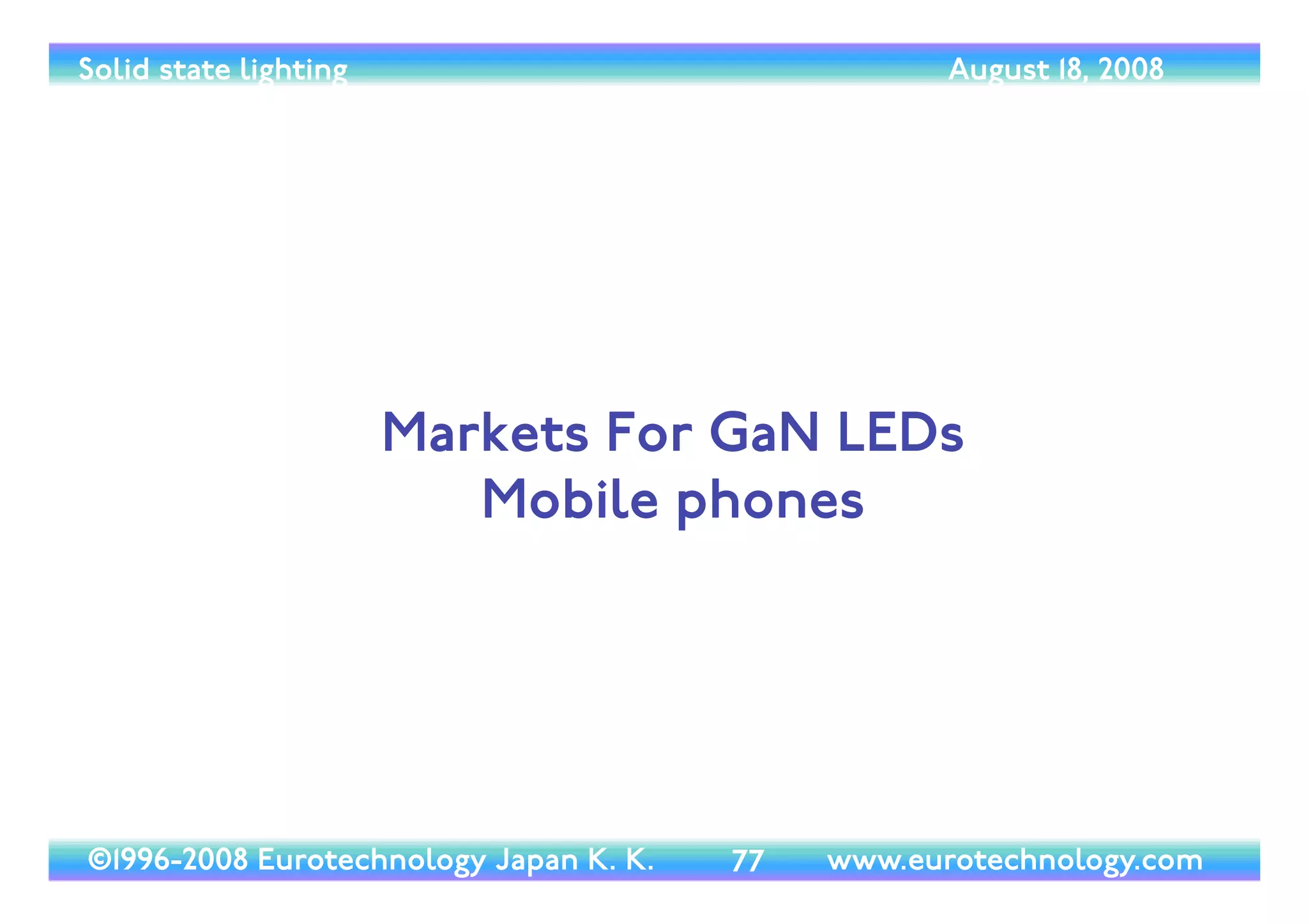 Solid state lighting, GaN LEDs and lasers | PDF