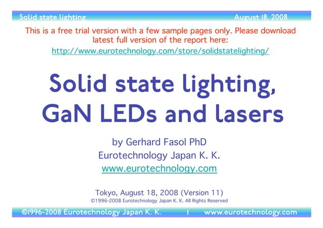 Solid state lighting, GaN LEDs and lasers | PDF
