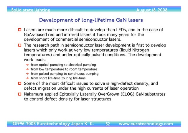 Solid state lighting, GaN LEDs and lasers | PDF
