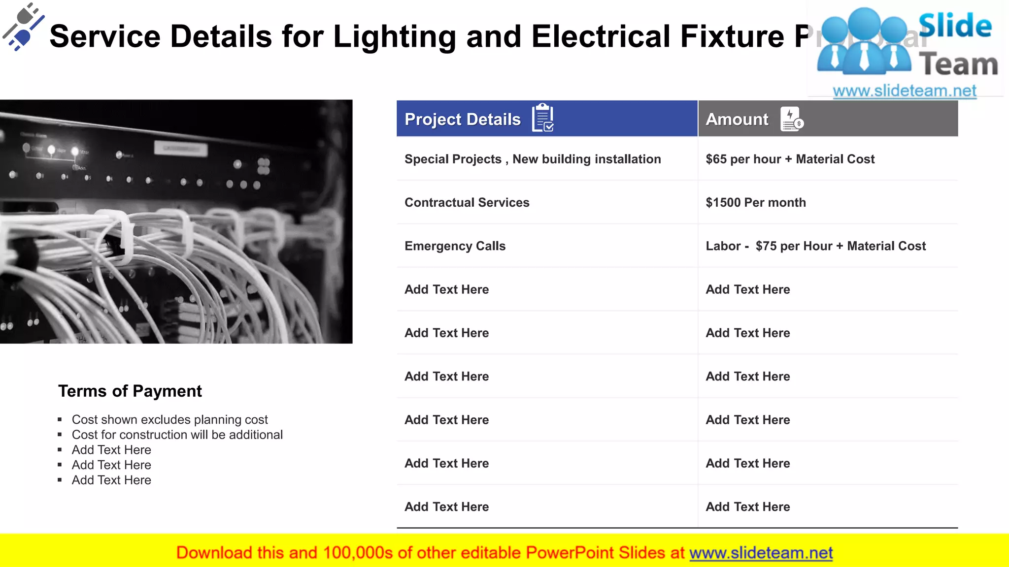 Lighting And Electrical Fixture Proposal PowerPoint Presentation Slides ...
