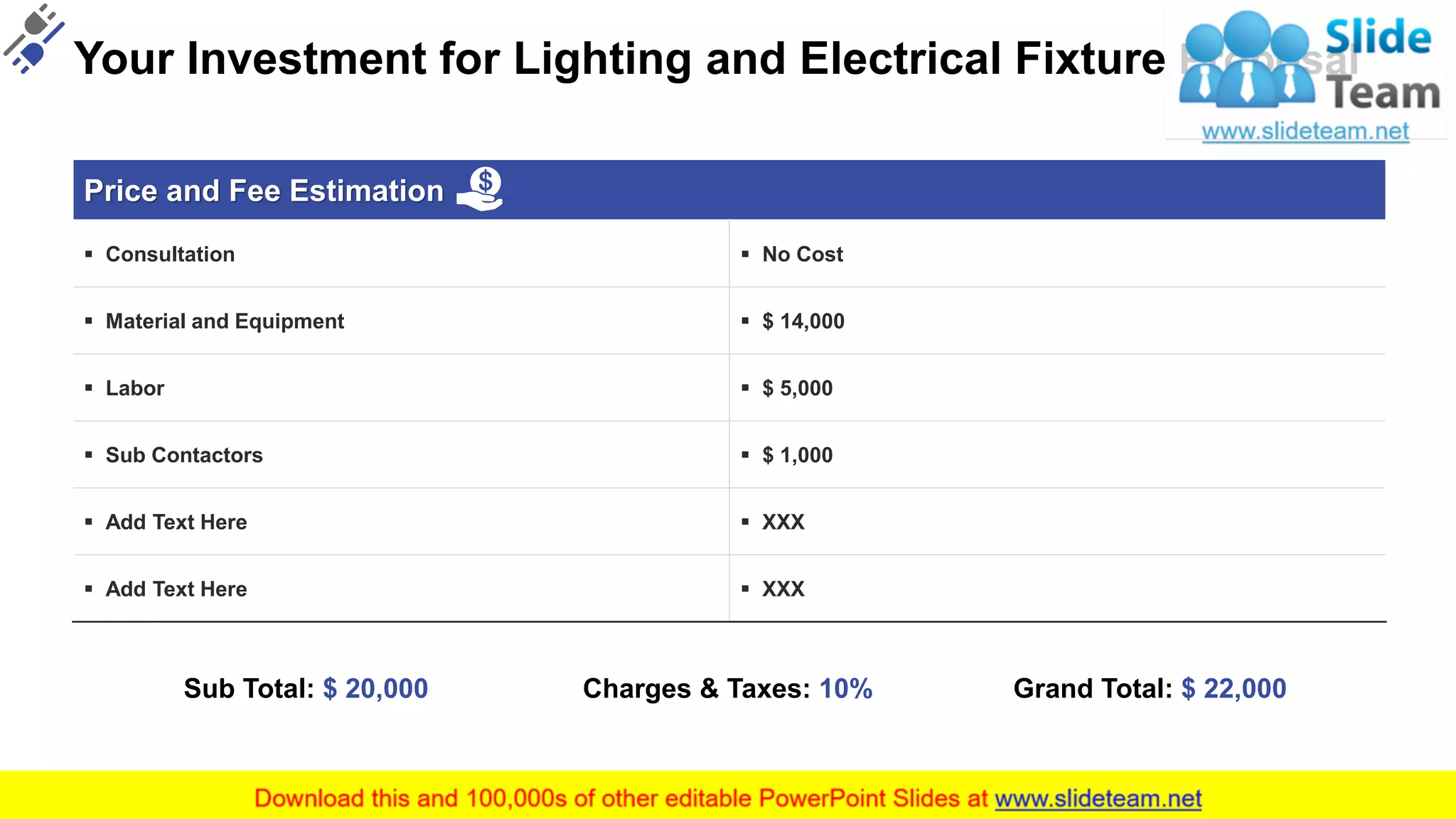 Lighting And Electrical Fixture Proposal PowerPoint Presentation Slides ...