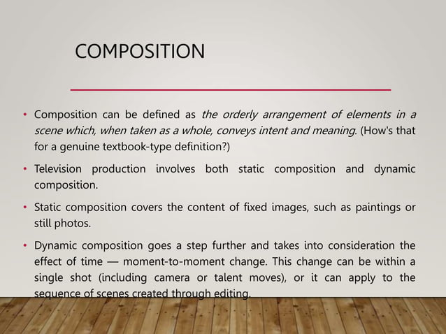 Rule of Compositions & Lighting By Warda Maryam | PPT