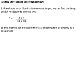Lighting architecture notes lectureLighting architecture lecture 5 | PDF