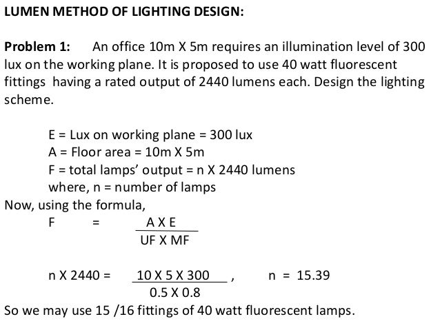Lighting Lux Calculation