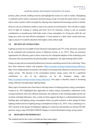 Lighting and energy efficiency; KAED Gallery of International Islamic ...