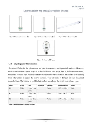 Lighting and energy efficiency; KAED Gallery of International Islamic ...