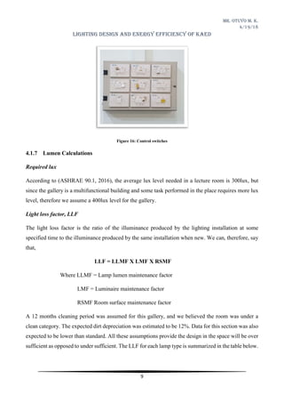 Lighting and energy efficiency; KAED Gallery of International Islamic ...